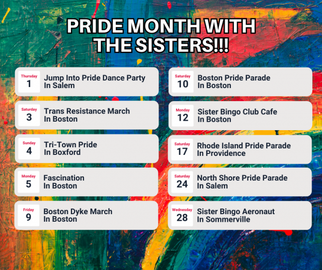 Pride Month Sister Calendar – The Boston Sisters of Perpetual Indulgence